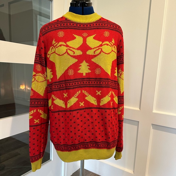 Tipsy Elves | Sweaters | Tipsy Elves Large Reindeer Red Gold Christmas ...